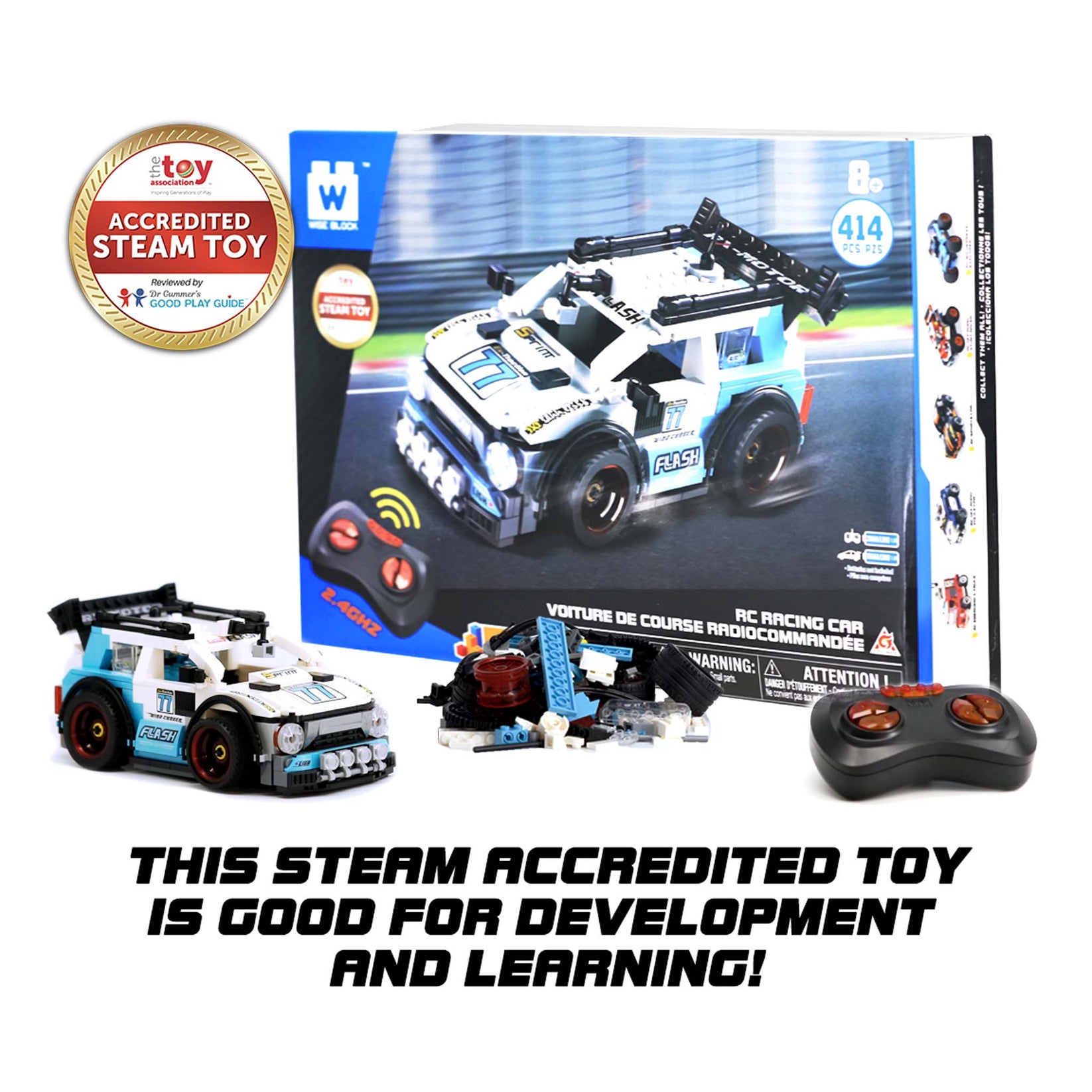 Wise Block Race Car – STEM Building Set for Ages 8+ – Alpha Toys