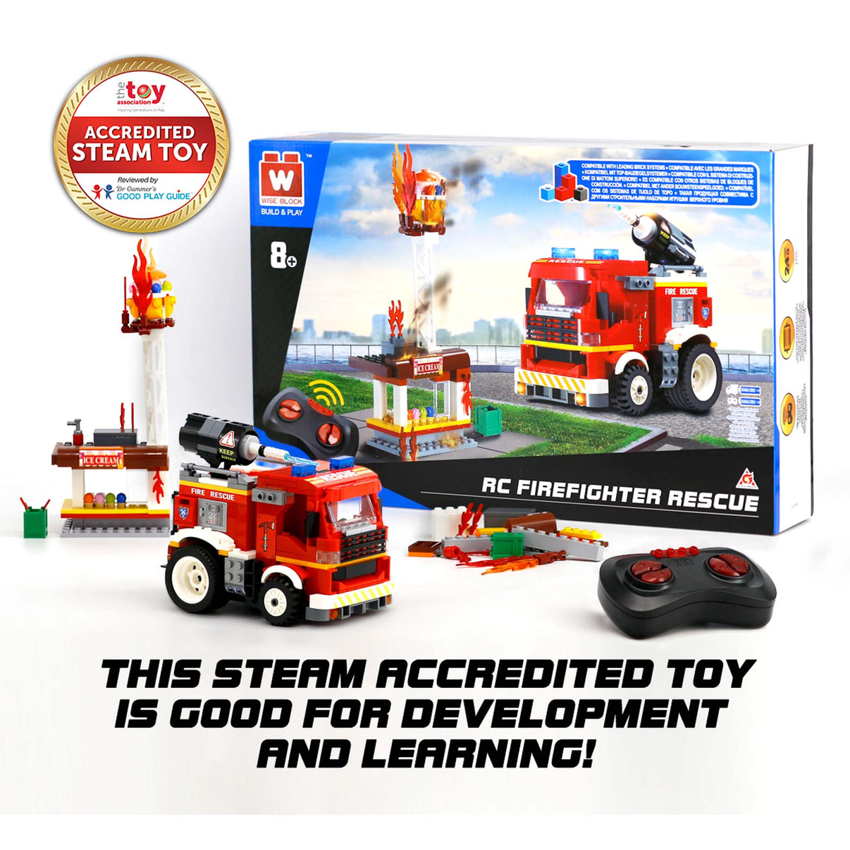 Wise Block Firetruck – STEM Building Set for Ages 8+ – Alpha Toys